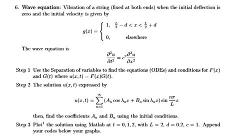 solved wave equation vibration of a string fixed at both ends when
