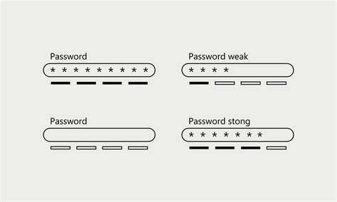 Password Weakand Strong Interface Security Bar Safety Requirement Form Template For Website