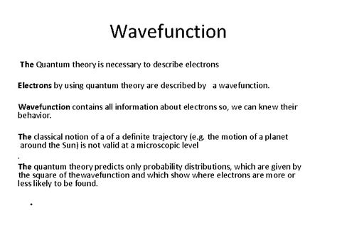 Lecture 2 Atomic Orbitals Wavefunction The Quantum Theory