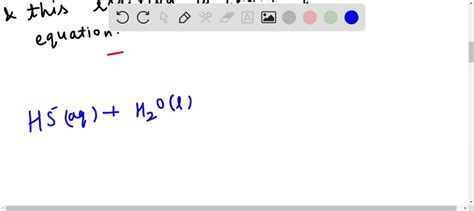 Write The Basic Equilibrium Equation For HS