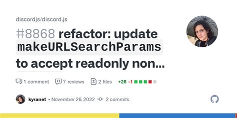 Refactor Update `makeurlsearchparams` To Accept Readonly Non `record`s By Kyranet · Pull