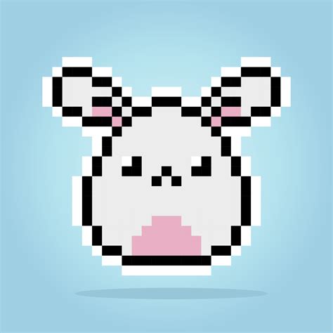 Pixel 8 Bit Cute Bunny Animal Game Assets In Vector Illustration