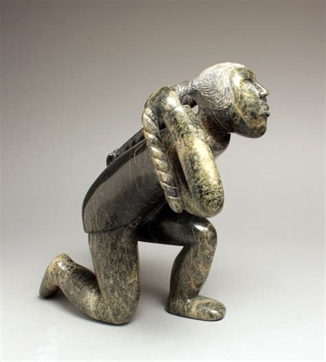 Woman Holding Her Braids Feheley Fine Arts Inuit Art Gallery