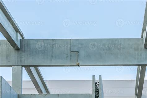 Precast Concrete Elements On Construction Site During Installation