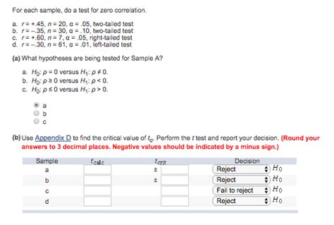 Solved For Each Sample Do A Test For Zero Correlation R Chegg