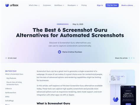 The Best 6 Screenshot Guru Alternatives For Automated Screenshots Urlbox