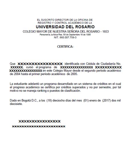 Modelo De Solicitud De Certificado De Estudios Univer