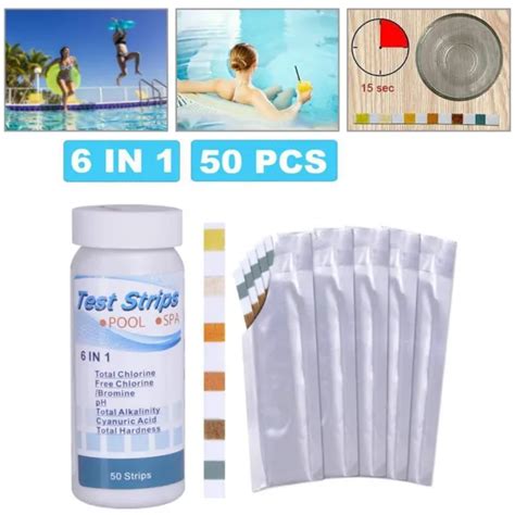 Bandelettes De Test De Piscine Et Spa De Haute Qualité 6 En 1 Pour