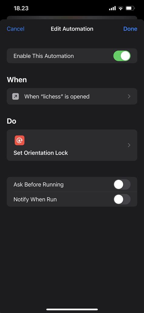 Set Orientation Lock When App Is Opened Automation Rshortcuts