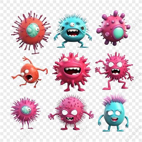 만화 인간과 바이러스 3d 렌더링 컬렉션외딴수집 Png 일러스트 무료 다운로드 Lovepik