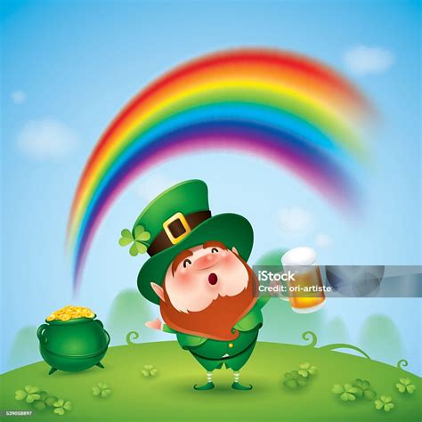 Pot Of Gold At The End Of The Rainbow Leprechaun