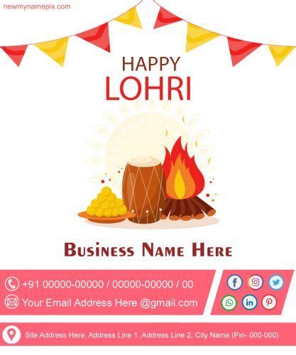 Happy Lohri Corporate Wishes Edit Greeting Card Online Free Happy