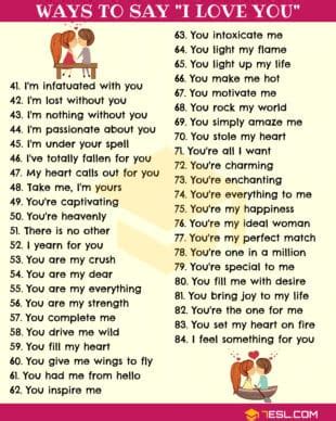 Creative Ways To Say I Love You In English ESL