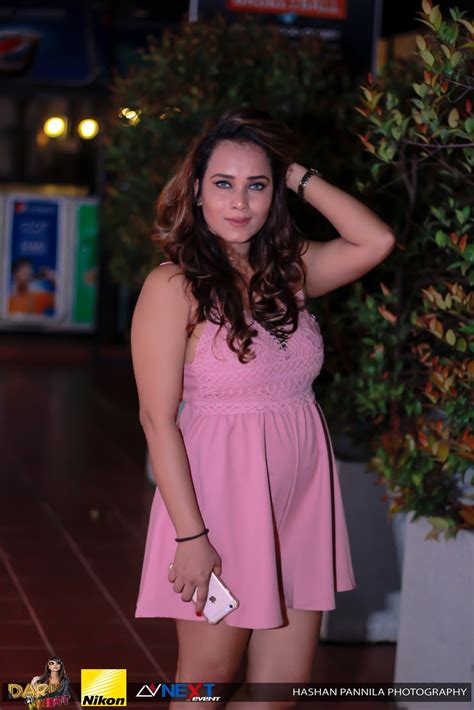 Chalani Weerarathne Hot In Short Pink Dress