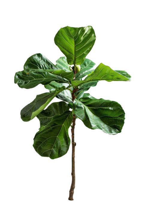 Fiddle Leaf Fig Plant Isolated On Black Background 48896735 Png