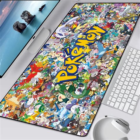 Digimon Adventure Large Mouse Pad Pokemon Anime Gaming Accessories Pikachu Eevee Espeon Gengar