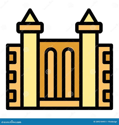 Het Vectorvlak Van Het Stadsmarktpictogram Vector Illustratie