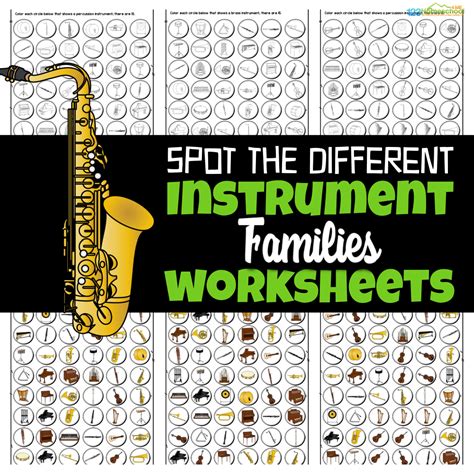 Instrument Families Worksheet Music Lesson Printables Musical