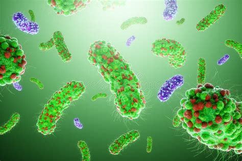 Concept Infectious Agents Bacteria Bacilli E Coli Part Of The Gut Microbiome Magnified
