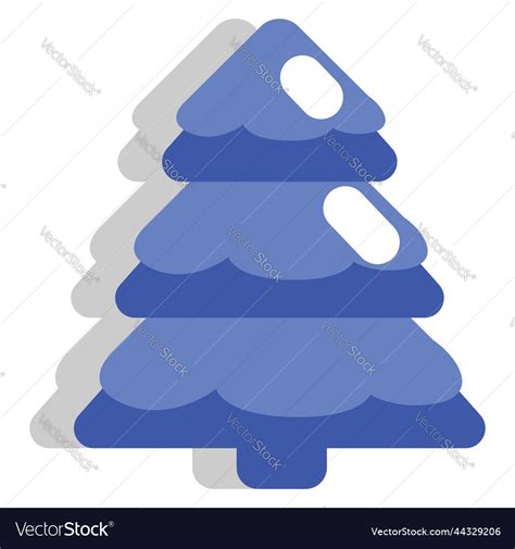 Winter Tree Covered In Snow On A White Background Vector Image
