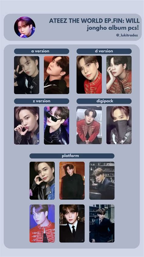 Jongho Ateez The World Ep Fin Will Pc Template Photocard Photo