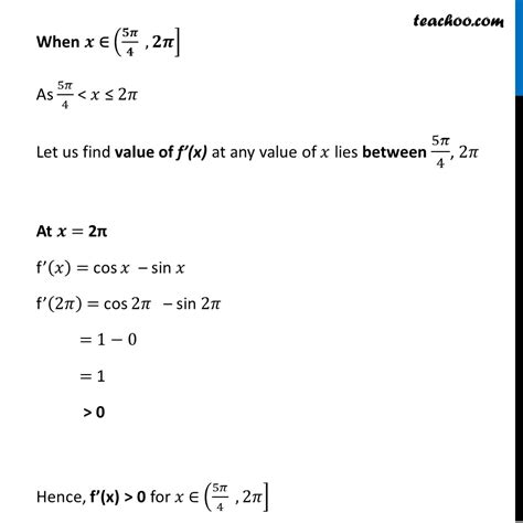 example 13 find intervals where f x sin x cos x is