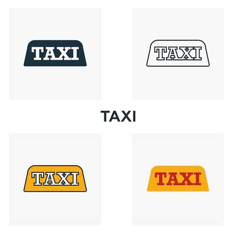 Premium Vector Taxi Icon Set Four Elements In Diferent Styles From Airport Icons Collection