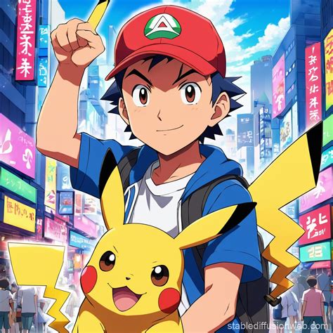 Ash Ketchum And Pikachu In Modern Times Stable Diffusion Online