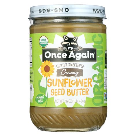 Once Again Organic Creamy Lightly Sweetened Sunflower Seed Butter 16 Oz
