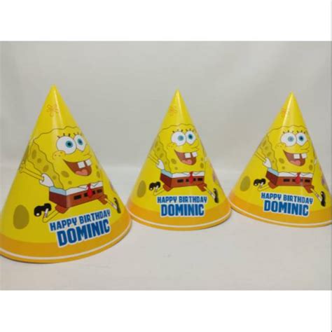 Jual Topi Kerucut Spongebob Birthday Hat Spongebob Shopee Indonesia
