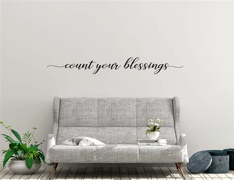 Count Your Blessings Vinyl Wall Sticker Decal Home Farmhouse Etsy