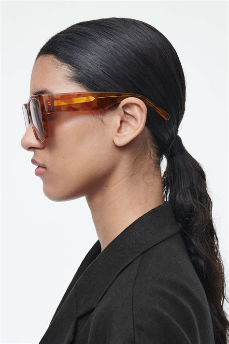 Oversized Square Frame Sunglasses Brown