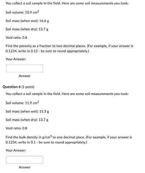 Solved You Collect A Soil Sample In The Field Here Are Some Chegg Com