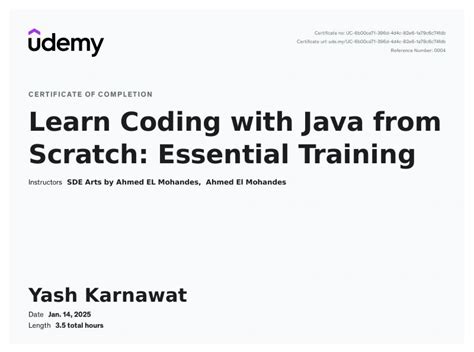 Yash Karnawat On Linkedin Java Programming Softwaredevelopment Learning Udemy
