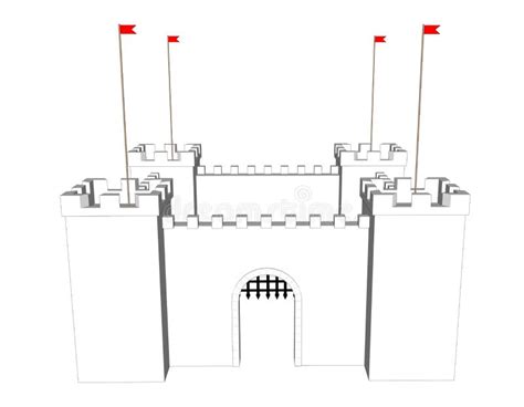 Vector Clean Castle On White Background Stock Vector Illustration Of