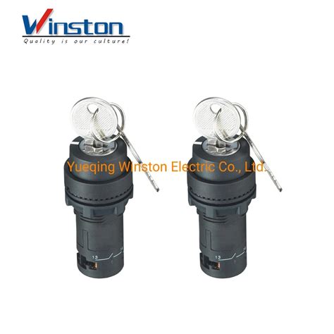 Self Reset 3 Position Push Button Switch With Key Rotary Switch 22mm 2 Contact China Rotary