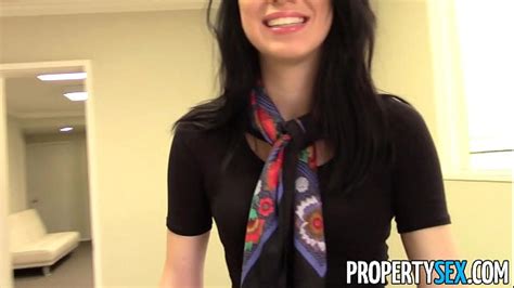 Propertysex Beautiful Brunette Real Estate Agent Home Office Sex Video