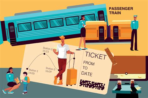 Passenger Train Flat Collage 13567945 Vector Art At Vecteezy