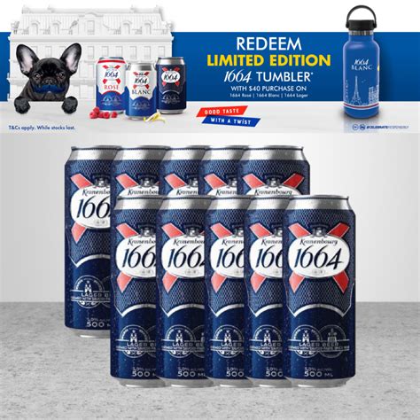 Kronenbourg 1664 Lager Beer Can 500ml Pack Of 24 Best Before 01