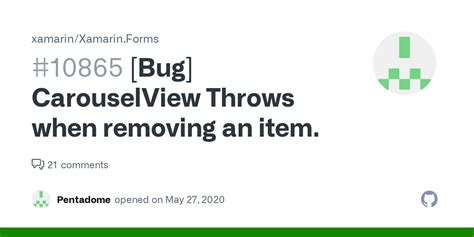 Bug Carouselview Throws When Removing An Item · Issue 10865