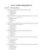 Problem Set 2b Variable Loading Pdf Unit 2b Variable Loading Problem Set Section I