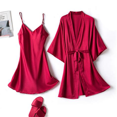 Jinhomg Womens Plus Size Satin Pajama Sets Casual Solid Spaghetti Strap