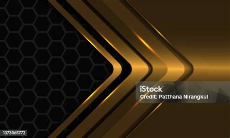 추상 골드 화살표 방향 기하학적 회색 육각 메쉬 금속 빈 공간 디자인 현대 미래 배경 벡터 0명에 대한 스톡 벡터 아트 및 기타 이미지 0명 강철 개념 Istock