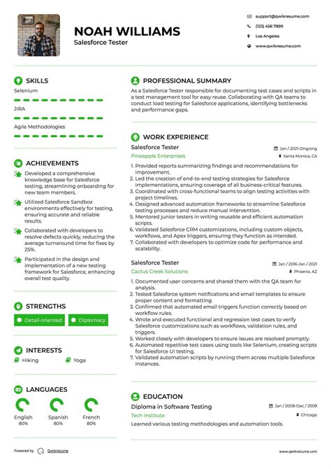 10 Salesforce Tester Resume Samples And Templates For 2025