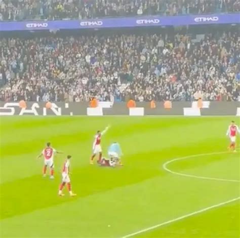 Erling Haaland Steamrollered Arsenal Star Moments After Throwing Ball