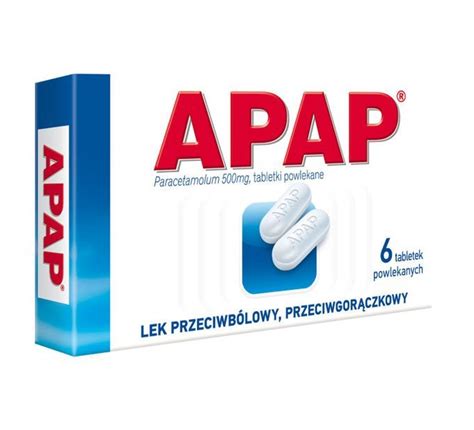 Apap 500 mg tabletki powlekane 6 szt Ból głowy i migrena