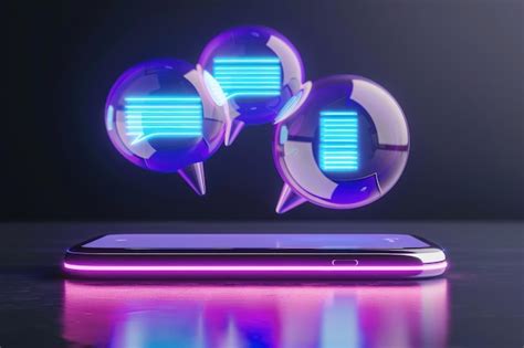 Innovative Mobile App Concept Features Vibrant Chat Balloons Hovering Above A Sleek Smartphone