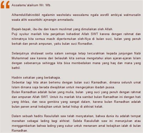 Pidato Tentang Puasa Ramadhan Singkat