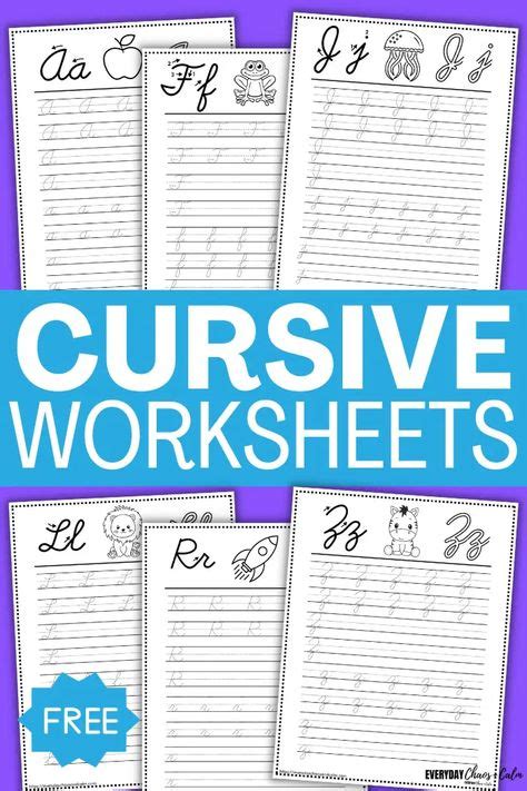 Free Printable Cursive Worksheets For Practicing Letters Cursive