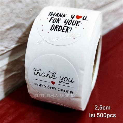 Jual Sticker Thank You 500pcs Per Roll Bulat Sticker Thankyou Love